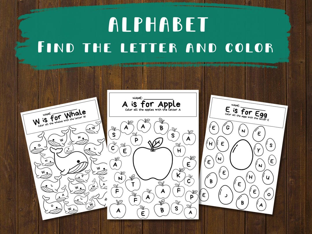 26 Printable Alphabet Worksheets | Find and Color the Correct Letter on ...