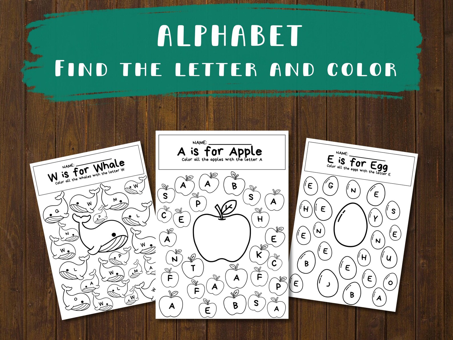 26 Printable Alphabet Worksheets | Find and Color the Correct Letter on ...