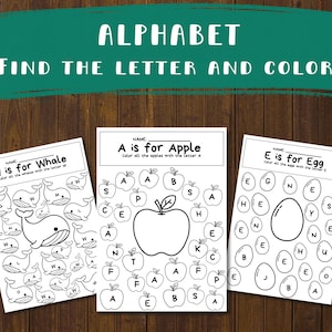 26 Printable Alphabet Worksheets | Find and Color the Correct Letter on ...