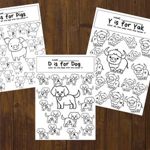 26 Printable Alphabet Worksheets | Find and Color the Correct Letter on ...