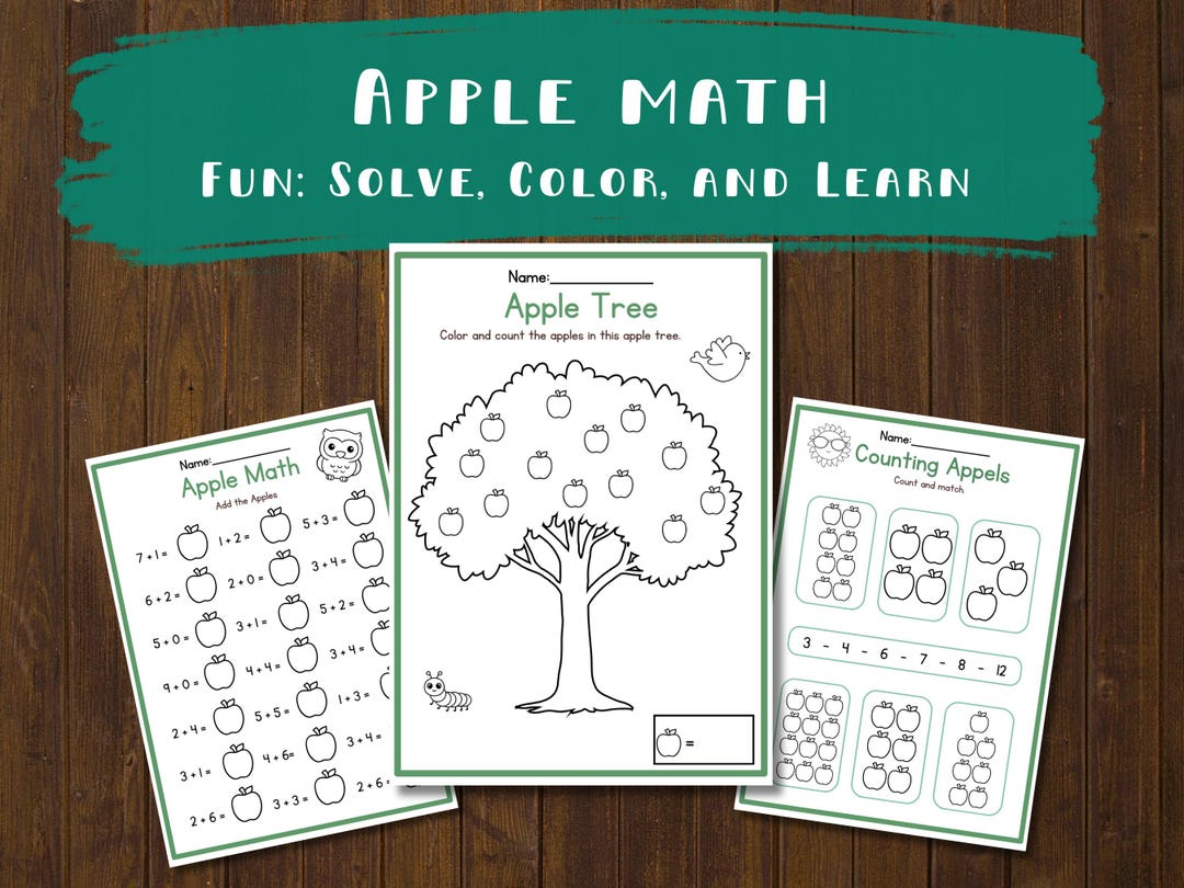 Apple Math Activity Workbook for Kids – Fun Printable Worksheets With ...
