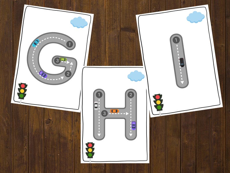 Letter Tracing Flashcards – Uppercase Road Letters for Fun Alphabet ...