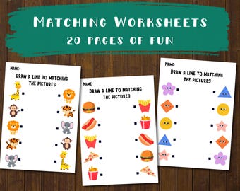 Printable Matching Worksheets, Match the Picture, Kindergarten ...