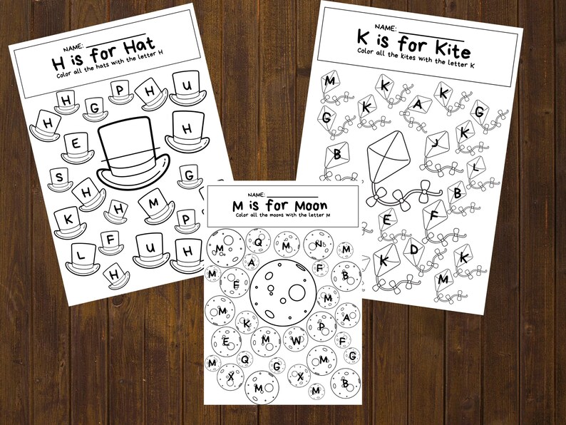 26 Printable Alphabet Worksheets | Find and Color the Correct Letter on ...