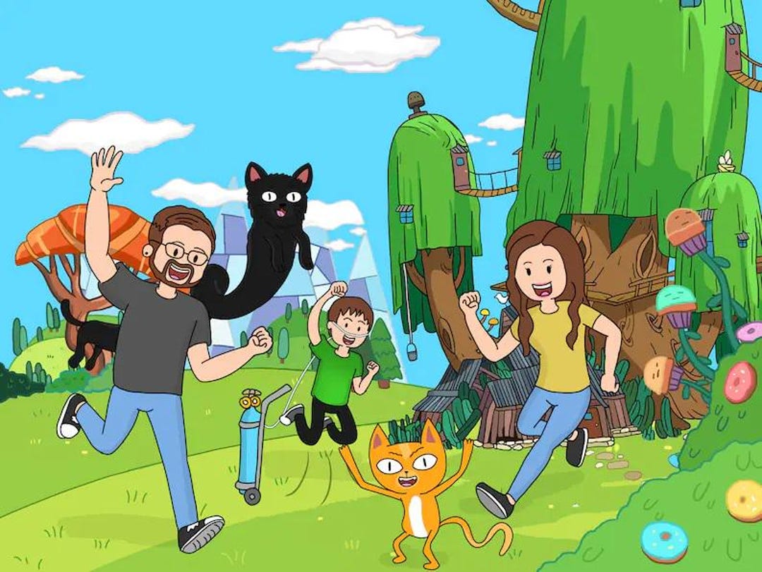 Adventure Time Cartoon Portrait | Digital Family Portrait Illustration ...