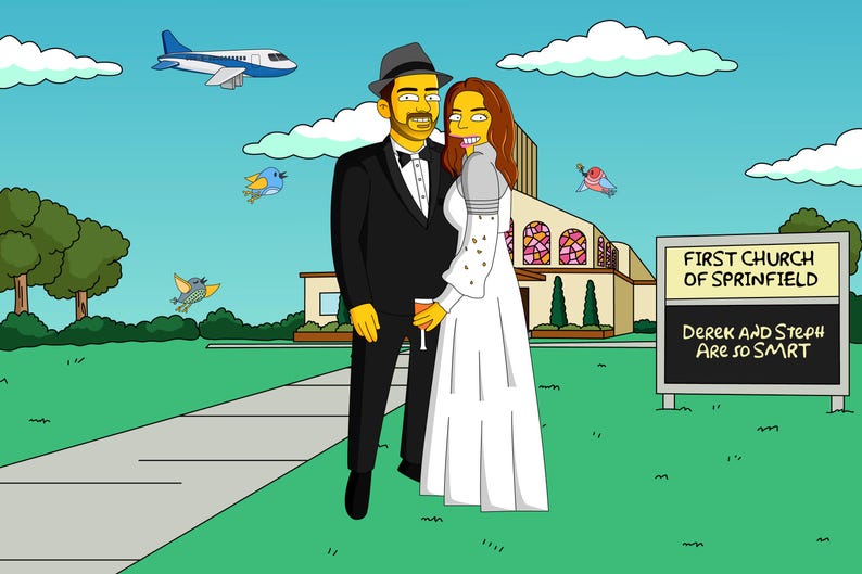 Simpsons Yellow Portrait , Personalized Gifts for Him, Bridesmaid Gifts ...