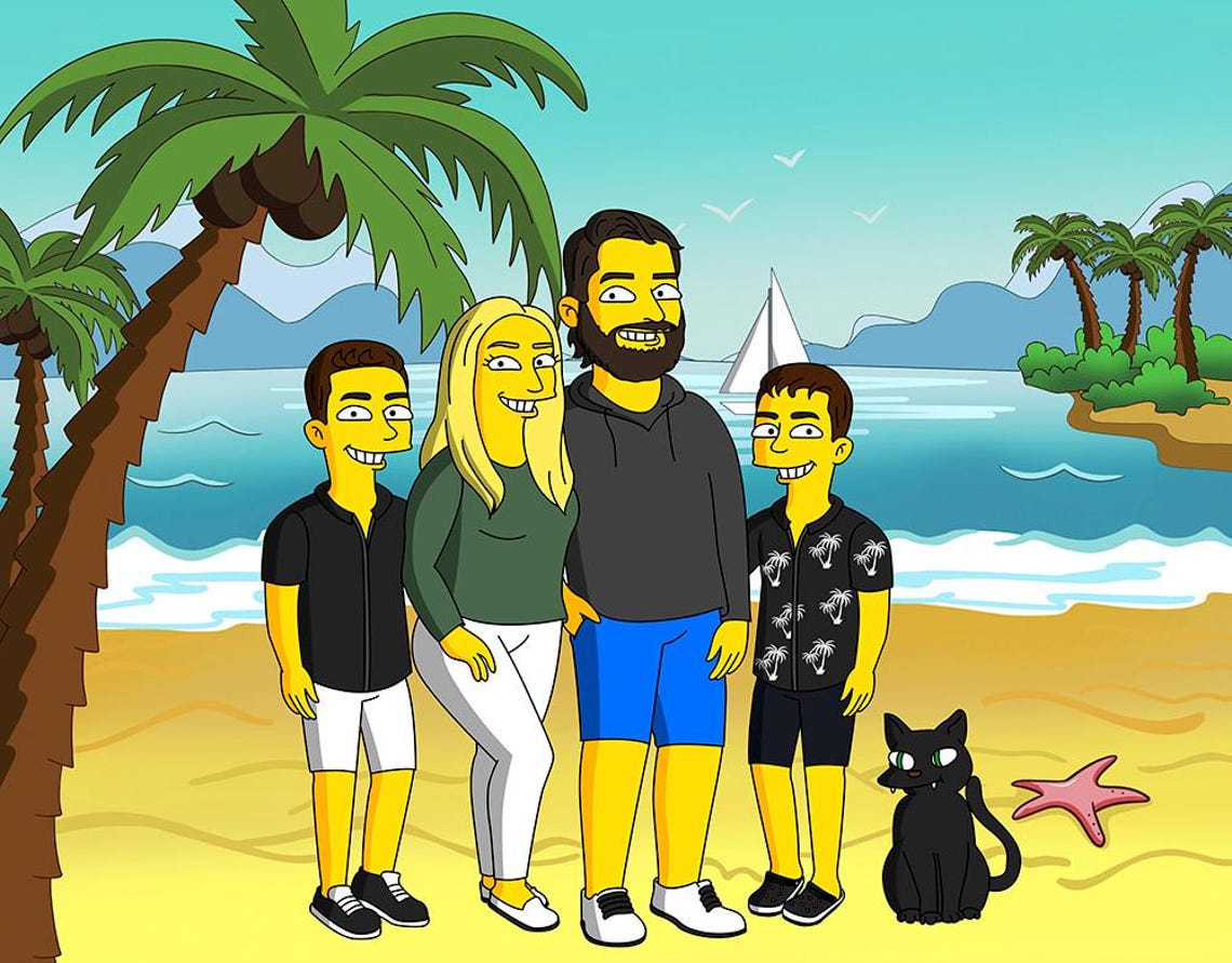 Personalized Simpsons Family Portrait, Personalized Simpsons Portrait ...