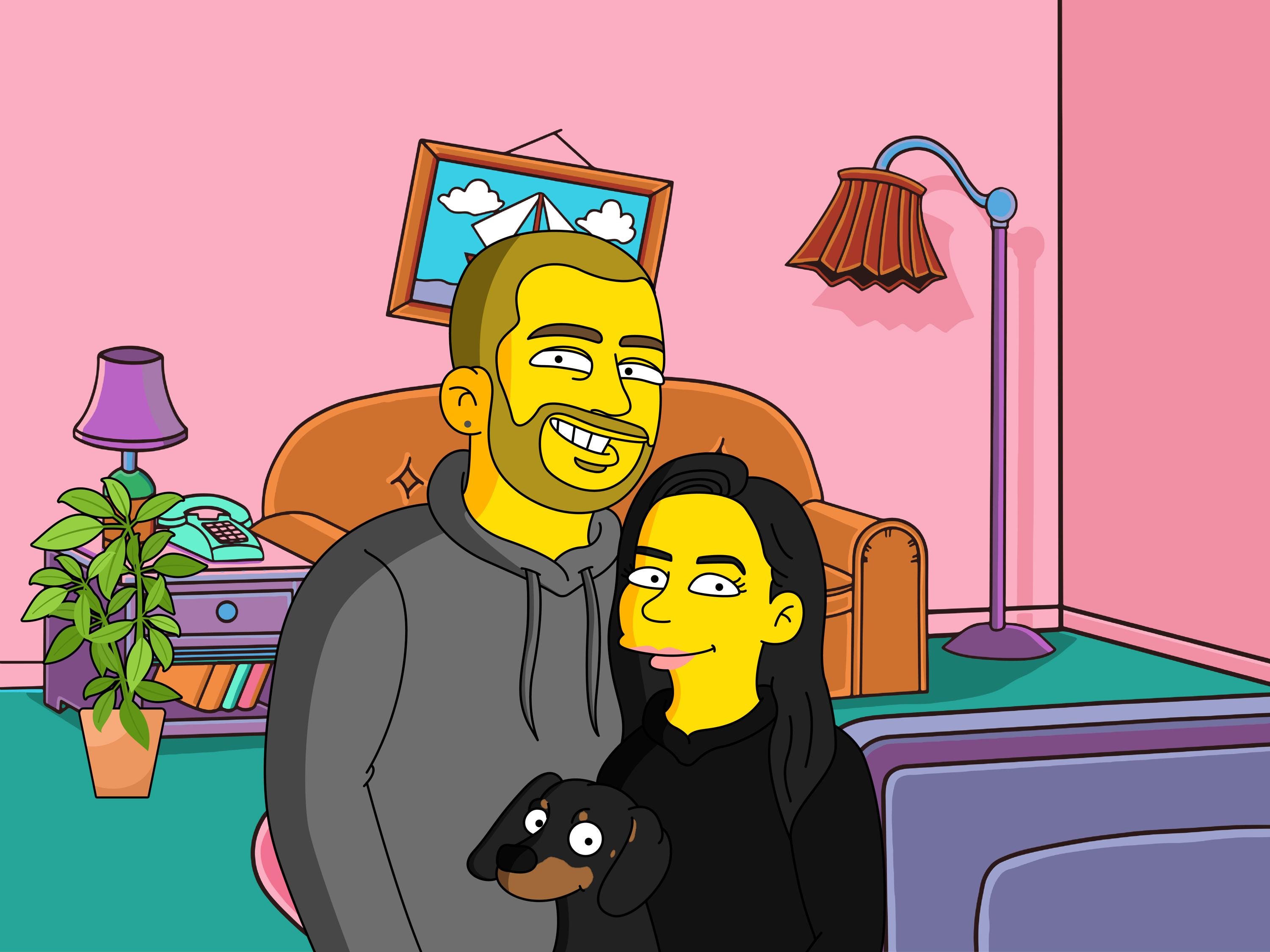 Simpsons Yellow Portrait , Personalized Gifts for Him, Bridesmaid Gifts ...