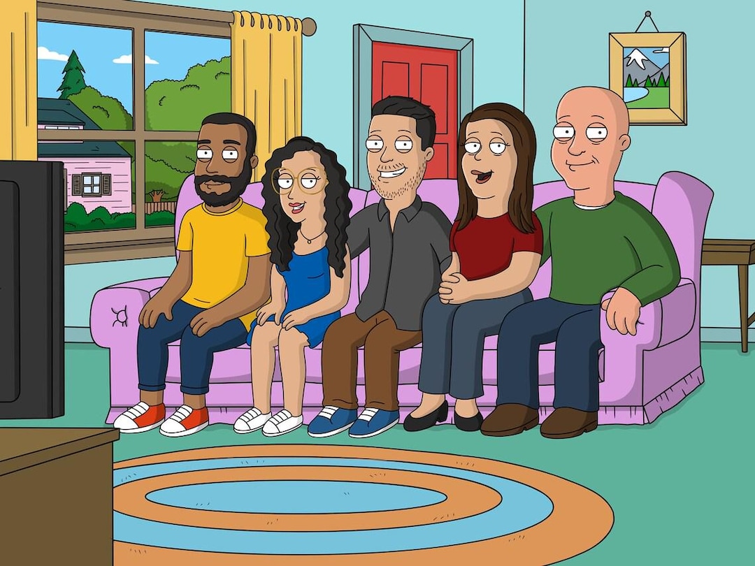 BIG SALE! Family Guy Custom Cartoon Portrait, Personalized Family Guy ...