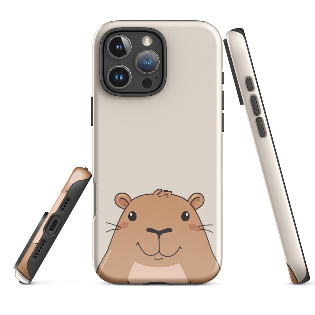 Capybara Lover's Hard Case - Cute Cartoon Style for iPhone 13/14/15/16 ...