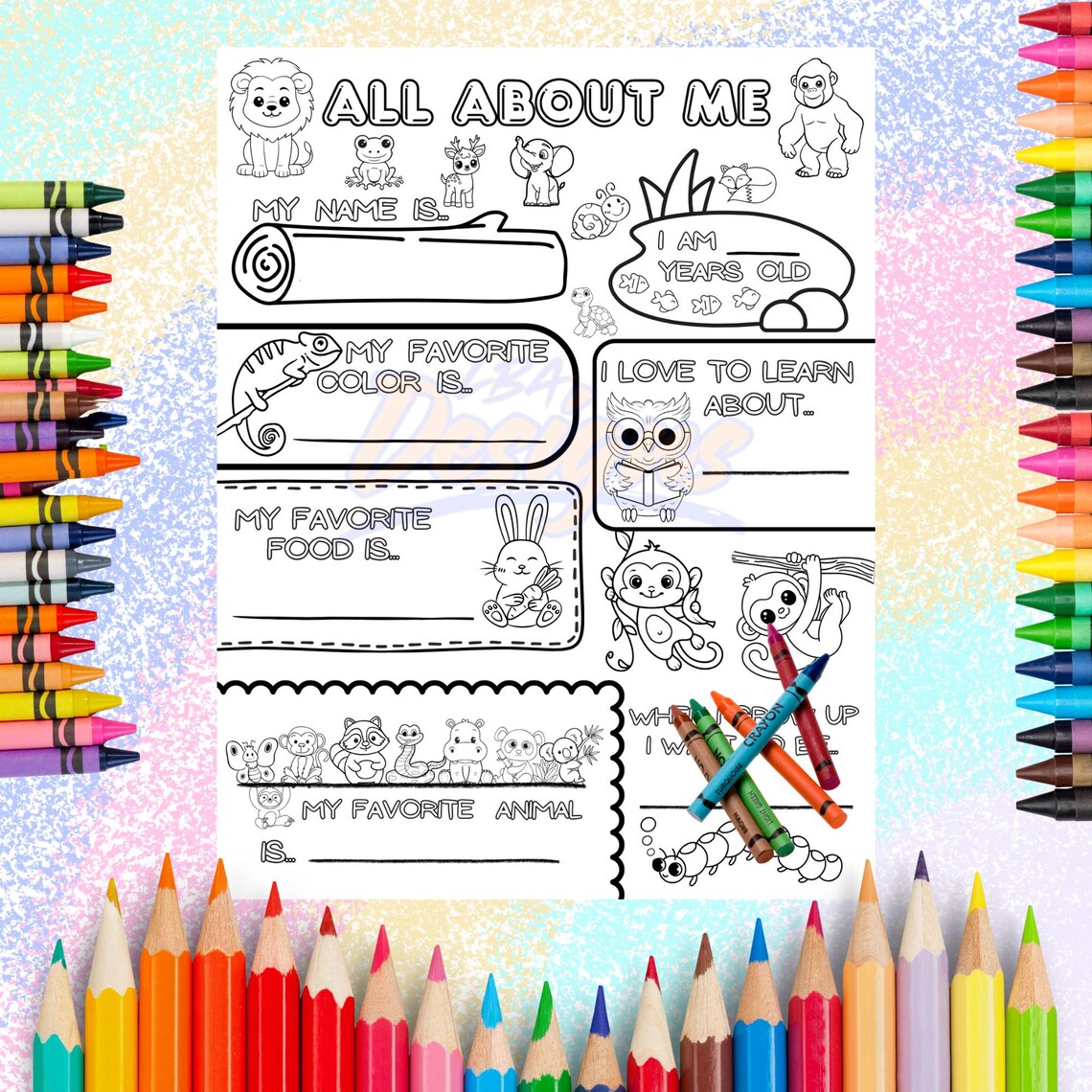 All About Me Worksheet, Kids Printable Activity, Get to Know Me, School ...