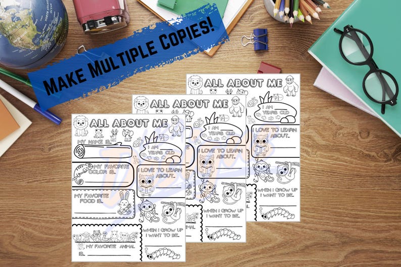 All About Me Worksheet, Kids Printable Activity, Get to Know Me, School ...