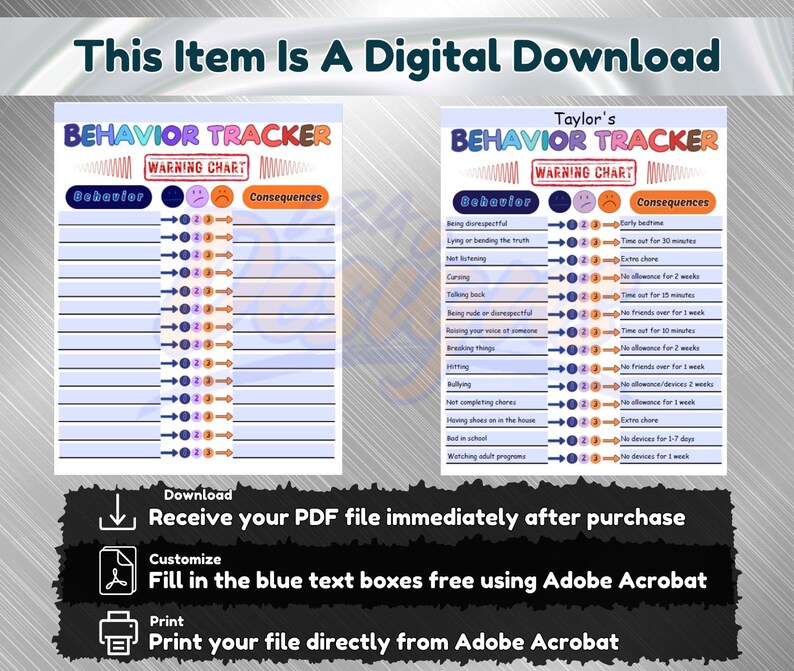 Behavior Chart, Behavior Tracker, Kids Behavior Management, 3 Strikes ...