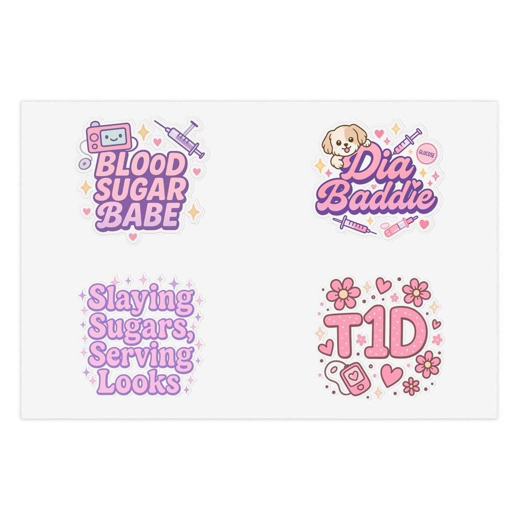Diabetic Baddie Sticker Sheets - Cute Diabetes Awareness Stickers ...