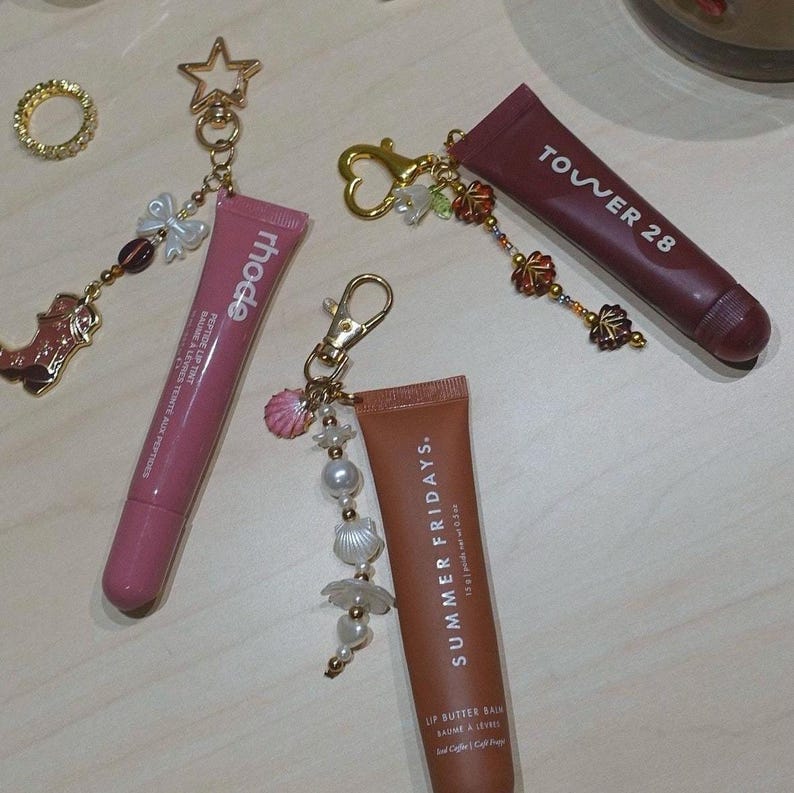 Custom Glossy Charm Lip Gloss Keychain - Etsy