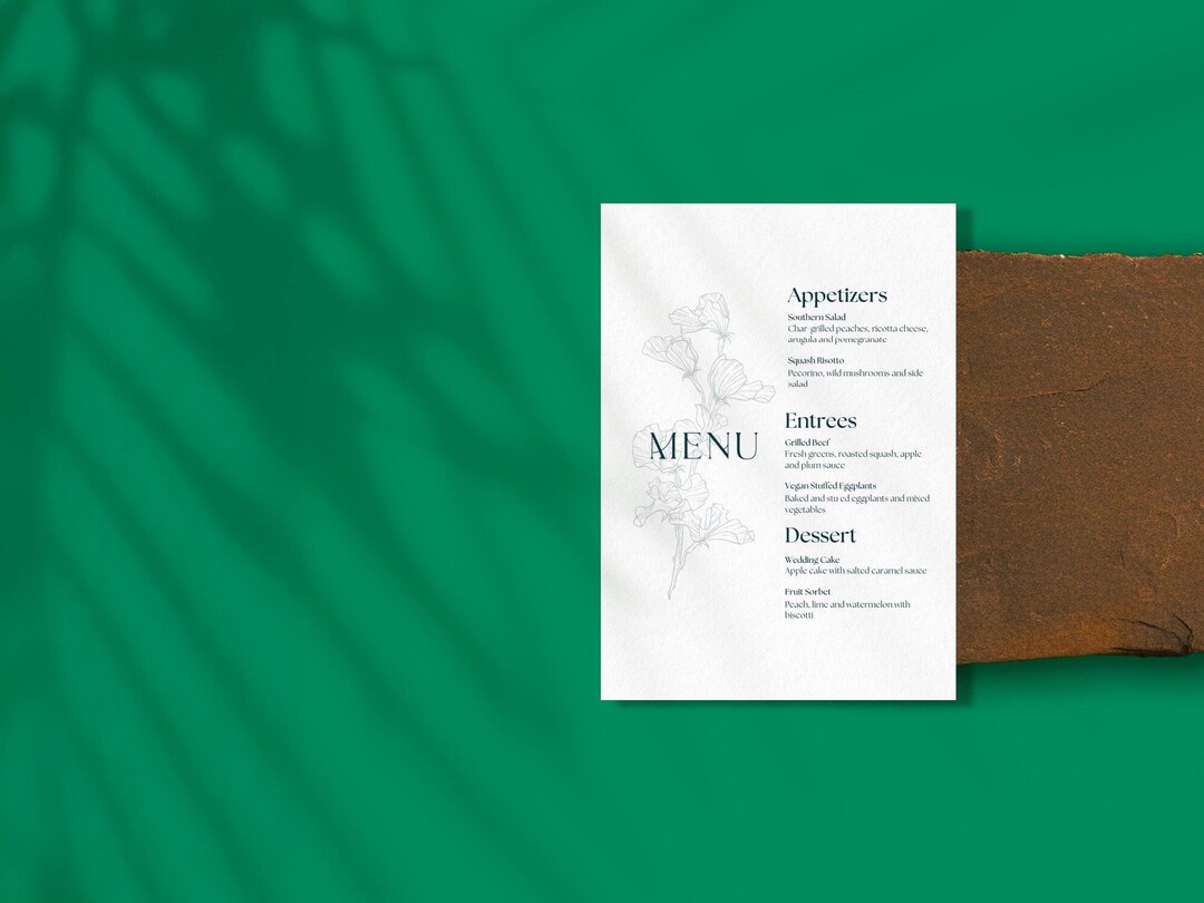 Digital Menu Design for Wedding | Birthday | Restaurant With Printable ...