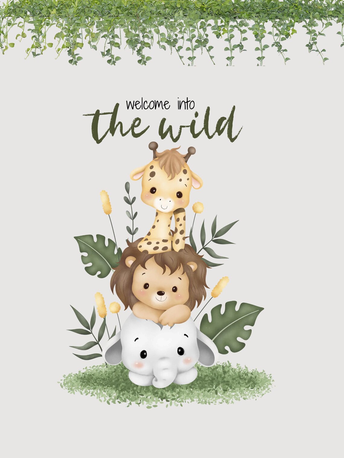 Baby Animals Nursery Wall Decor, Kids Bedroom Wall Decor, Nursery Wall ...