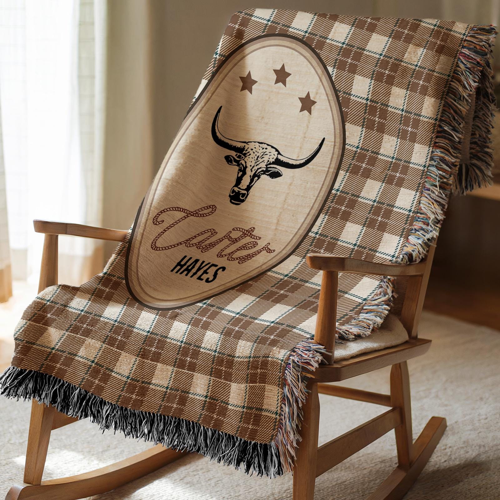 Personalized Western Plaid Cowboy Nursery Blanket - Etsy