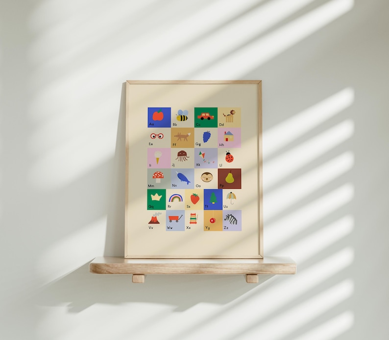 ABC Print Kids Room Decor Montessori Classroom Wall Art Alphabet Poster ...