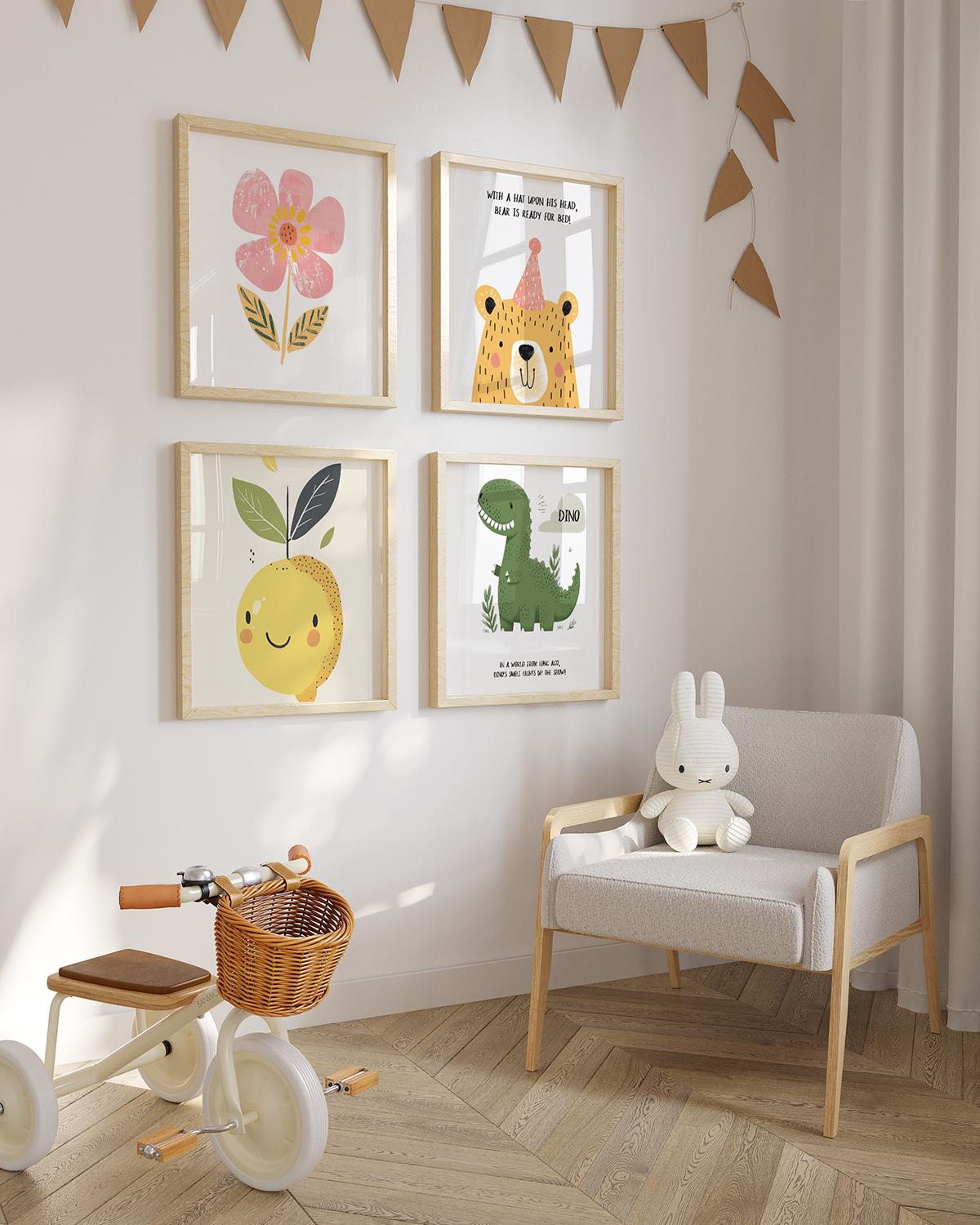 60 Kids Room Prints Digital Download Wall Art Set Nursery Decor ...