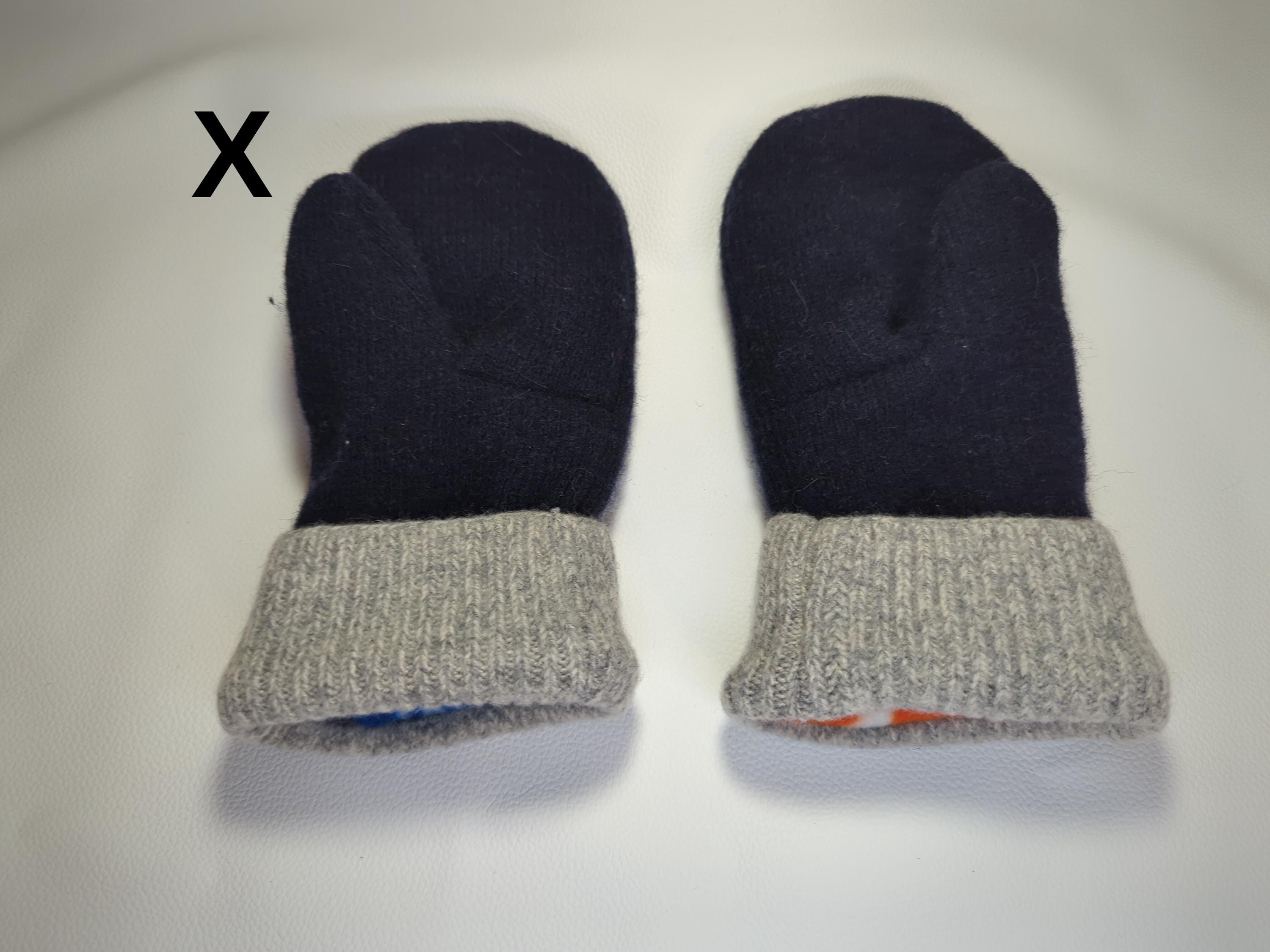 Embroidered Upcycled Wool Sweater Fleece-lined Hand-made Mittens Made ...