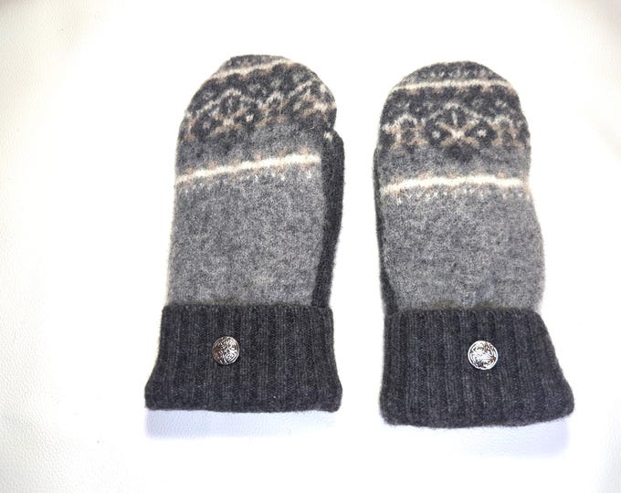 Upcycled Wool Sweater Mittens, Fleece Lined, Handmade in USA by ...