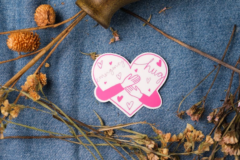 Emergency Hug Sticker | Mental Health Support Vinyl Decal | Comfort ...