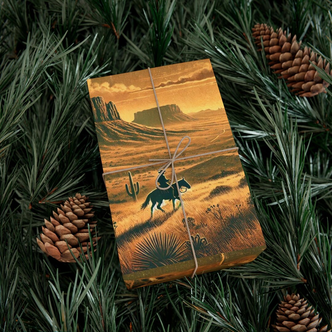 Vintage Cowboy Western Themed Gift Wrap - Vintage Wrappers for Presents ...