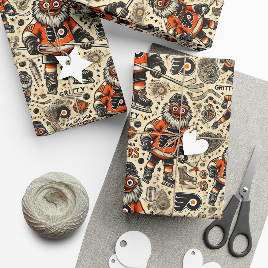 Vintage Philadelphia Flyers Wrapping Paper - Holiday Gift Wrap ...