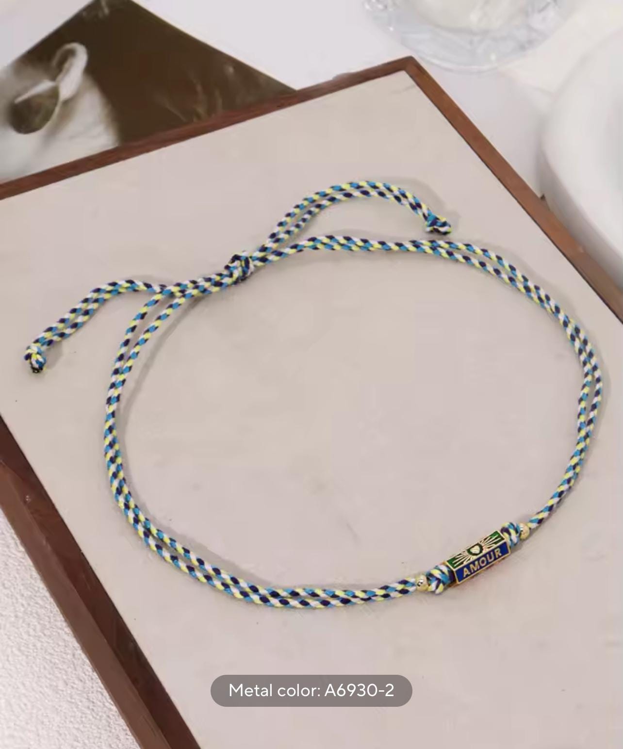 Tribal Style Handmade Braided Rope Pendant Necklace With Letter Charms ...