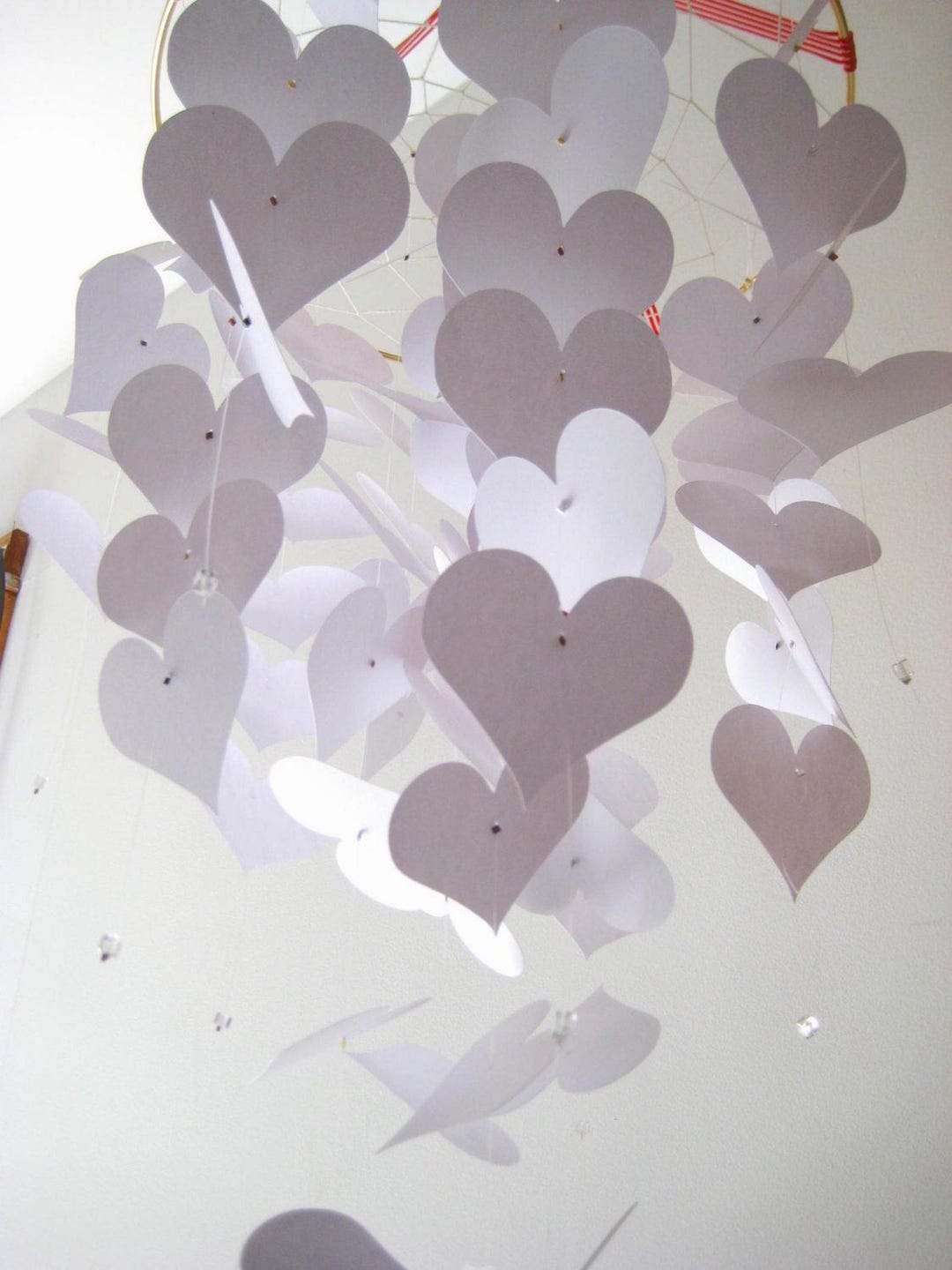 White Heart Mobile - Etsy