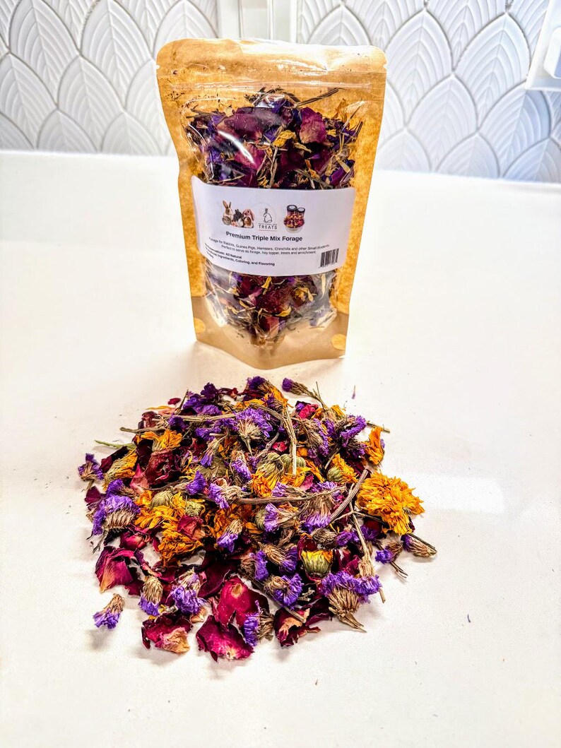 Floral Forage Mix, Calendula, Rose, Myosotis, Small Animal Treats - Etsy