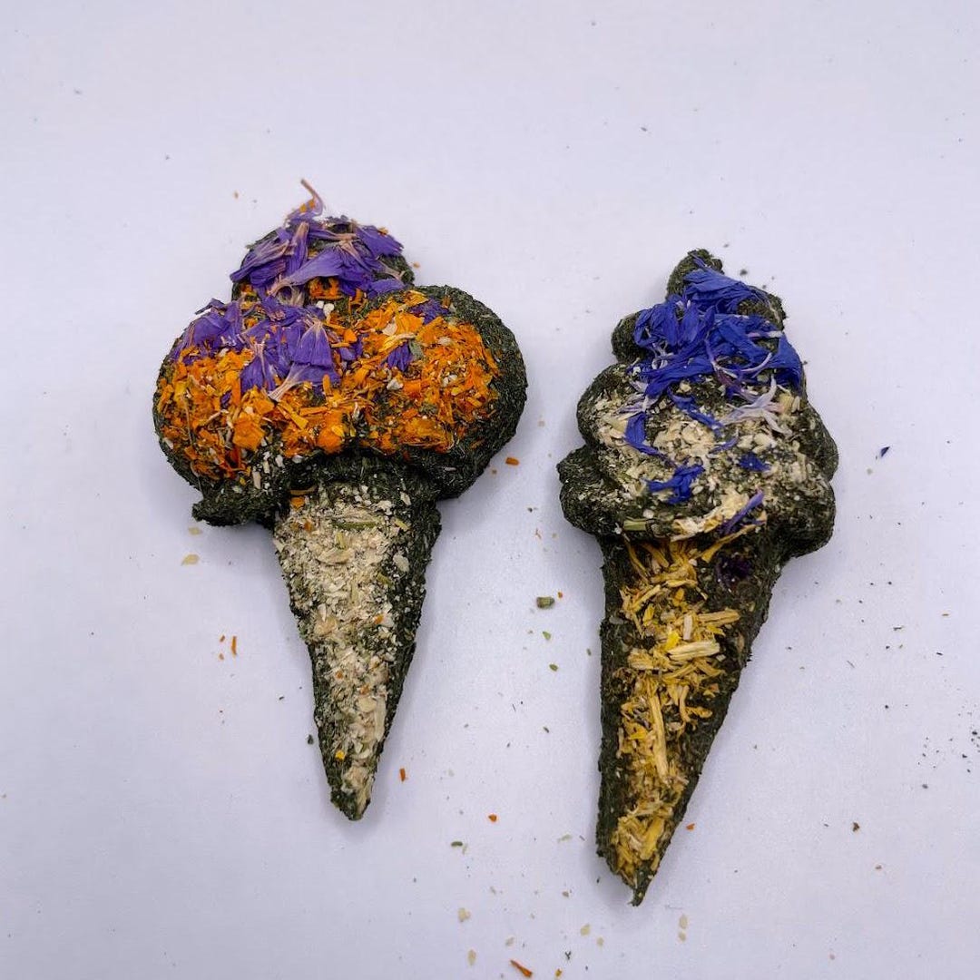 Timothy Hay Ice Cream Treats - Floral Forage, Small Pet Enrichment - Etsy