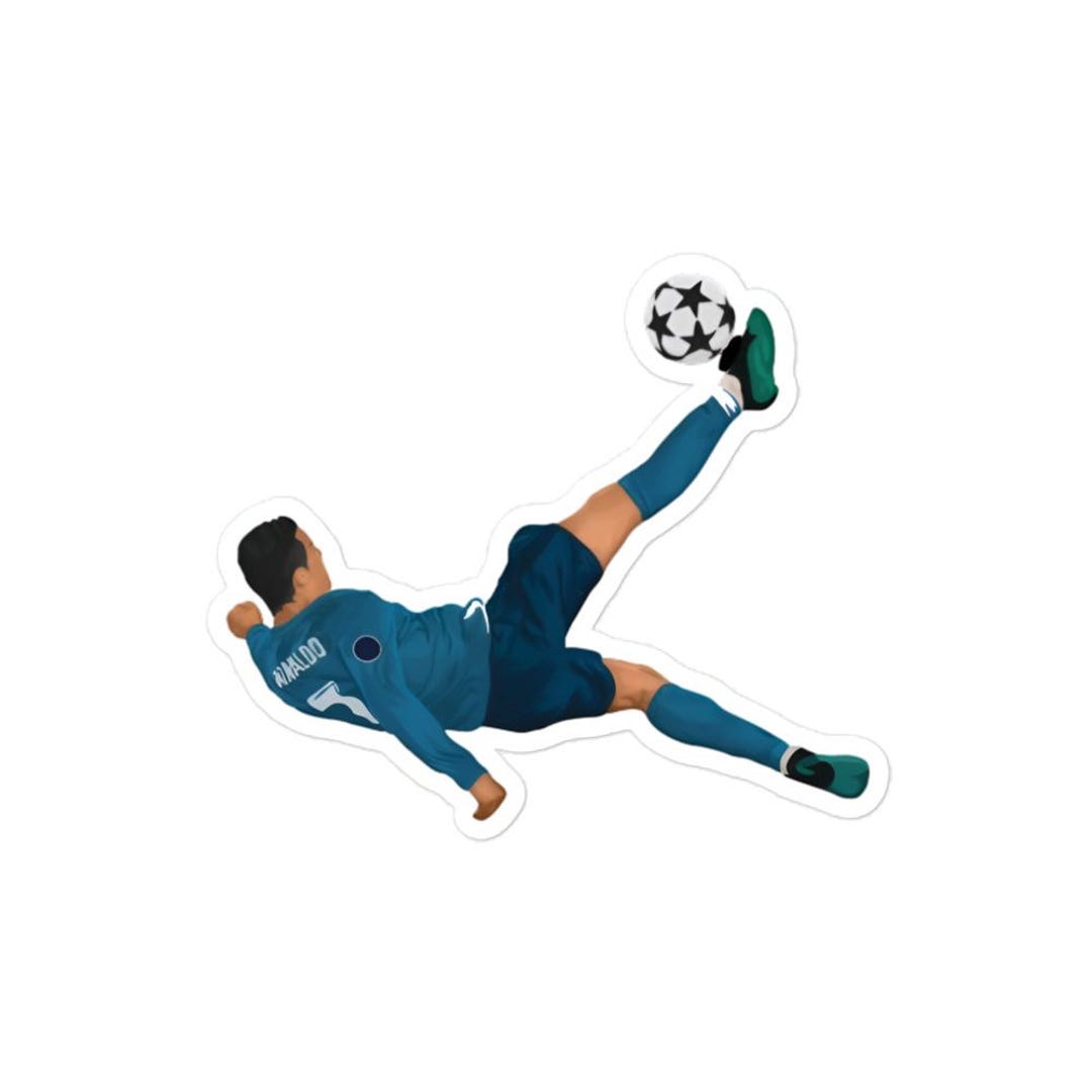 Epic Ronaldo Bicycle Kick Sticker - Perfect for Fans! Unique Soccer ...