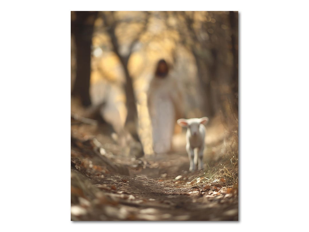 Jesus Searching for the Lost Sheep Poster – Faith-inspired Artwork ...