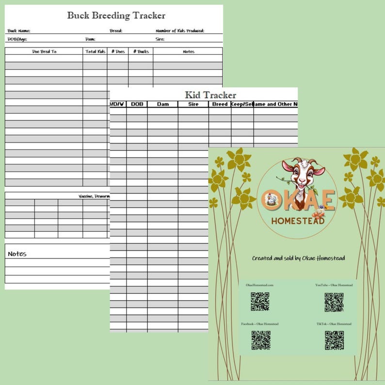 Printable Bundle - Goat Breeding Planner & 150 Day Gestation Calendar ...