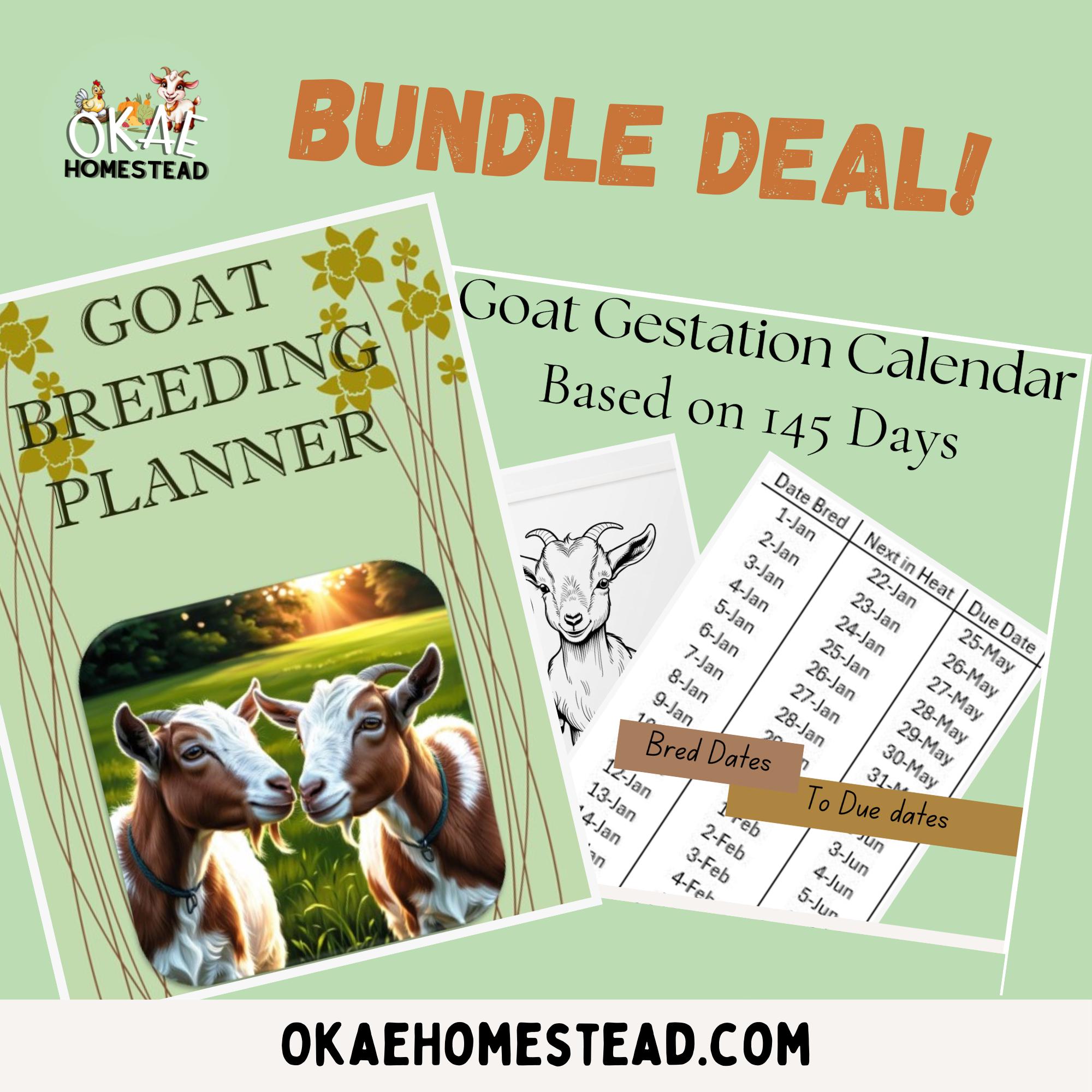 Printable Bundle - Goat Breeding Planner & 145 Day Gestation Calendar ...