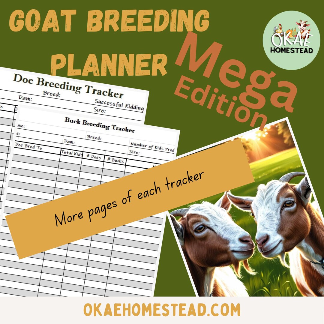 Mega Goat Breeding Planner - Goat Herd Management Tool- Printable Download - PDF - Etsy