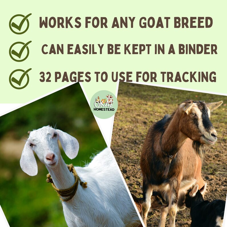 Printable Bundle - Goat Breeding Planner & 150 Day Gestation Calendar ...