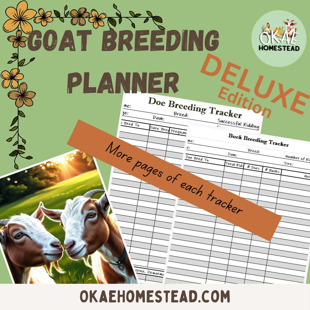 DELUXE Goat Breeding Planner - Goat Herd Management Tool- Printable Download - PDF - Etsy