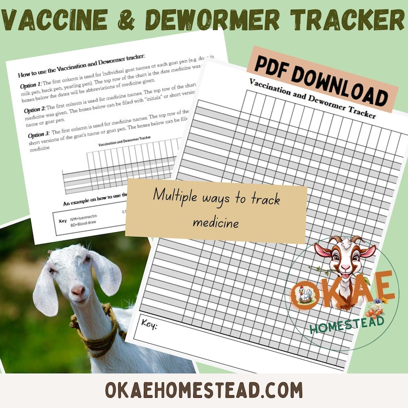Vaccine Tracker Page - Digital Download - PDF- Printable - Herd Management - Livestock Binder - Etsy