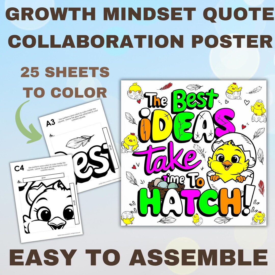 Growth Mindset Mosaic | Collaborative Coloring Poster | Classroom ...