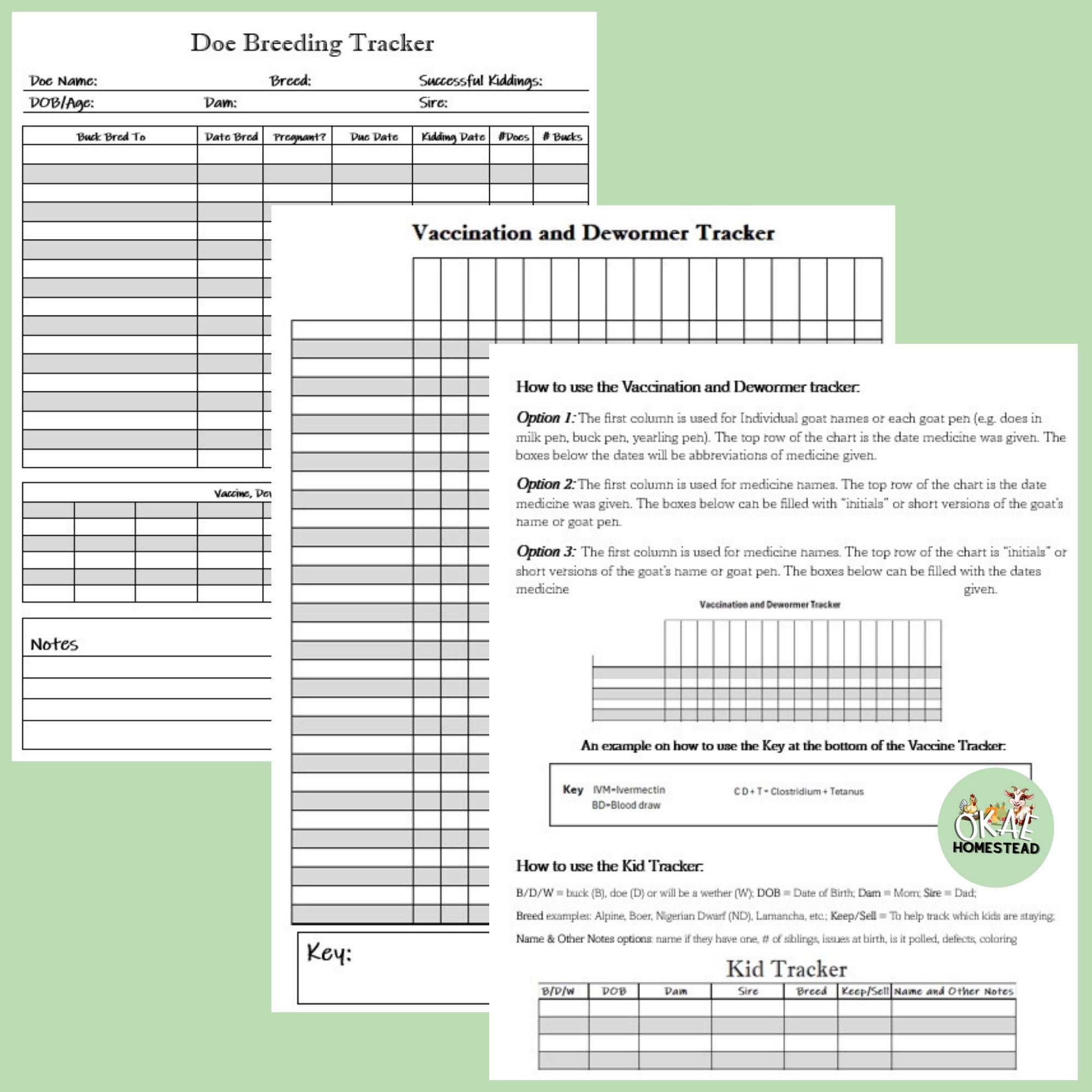 Printable Bundle - Goat Breeding Planner & 150 Day Gestation Calendar ...