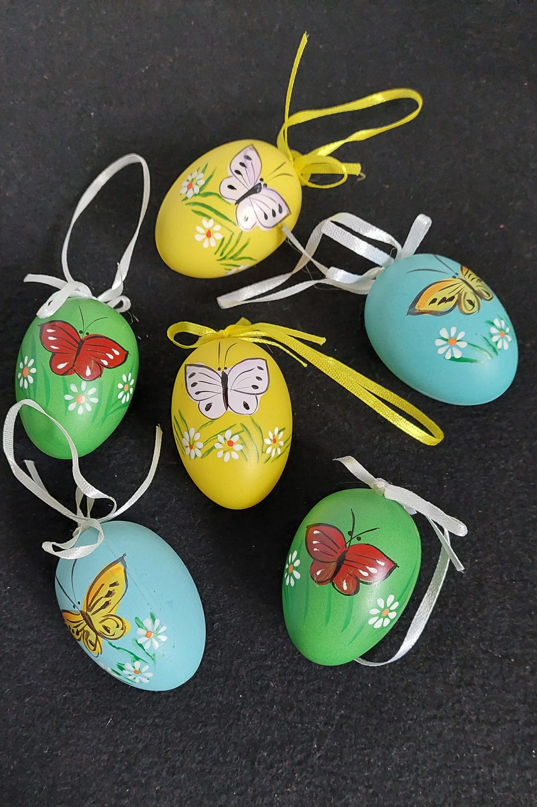 Set of 6 Handpainted Easter Egg Tree Baubles - Etsy