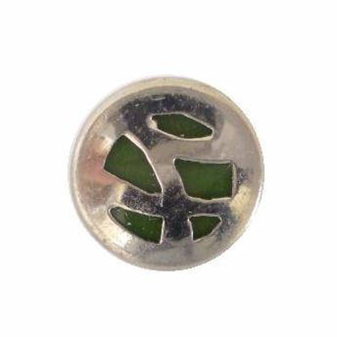 Art Deco Chrome Small Green Button no.00328available in Quantity - Etsy