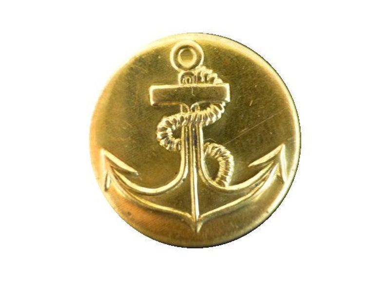 Brass Vintage Anchor Button 00360available In Quantity Etsy