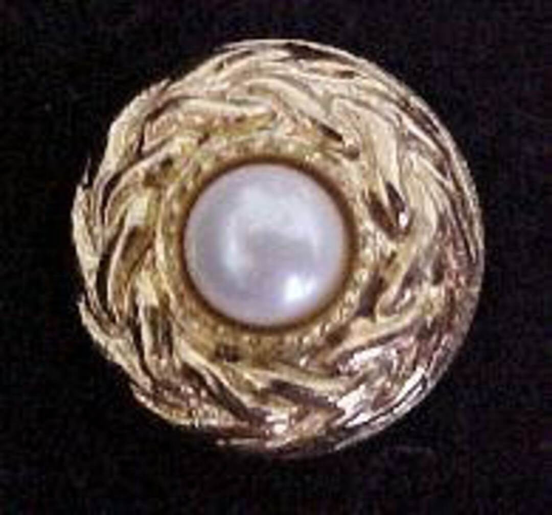 Pearl and Gold Button no.00124available in Quantity - Etsy