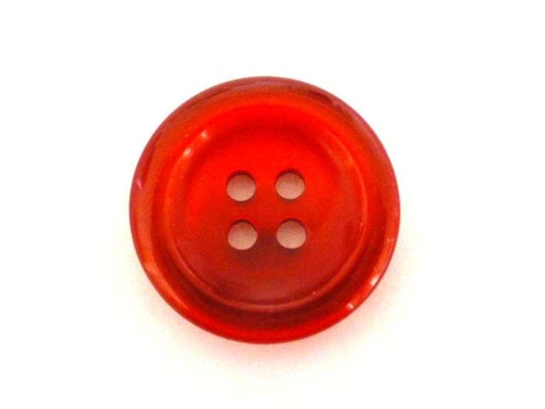 Botón rojo de nailon brillante con 4 agujeros no.00897 - Etsy España