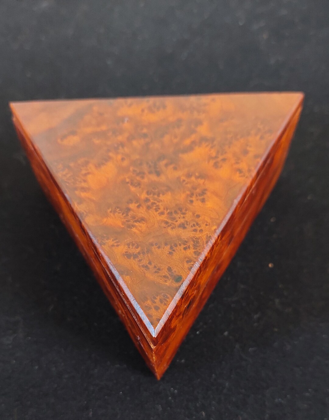 Burr Wood Figured Solid Wood Triangular Box and Lid - Etsy