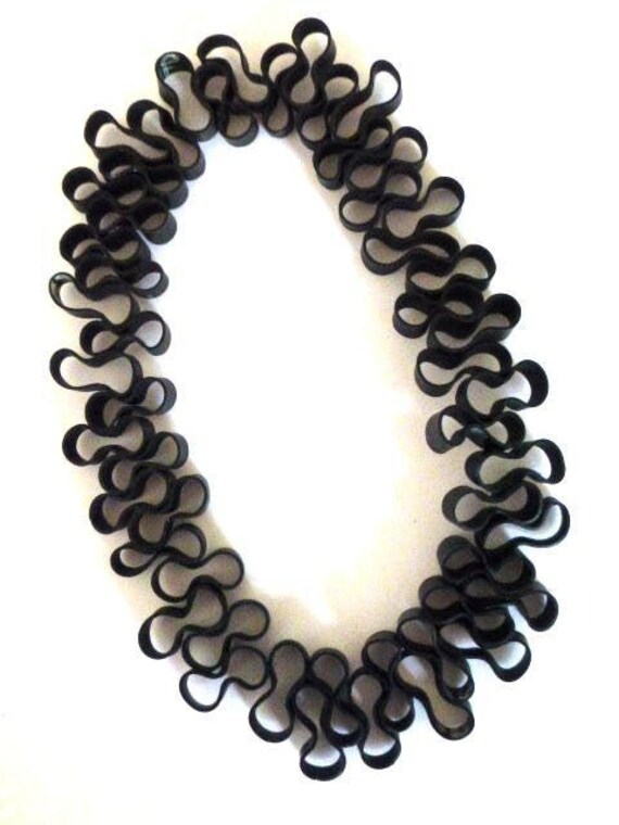 Bike Tyre Inner Tube Rubber Recycled Designer Necklace - Gem